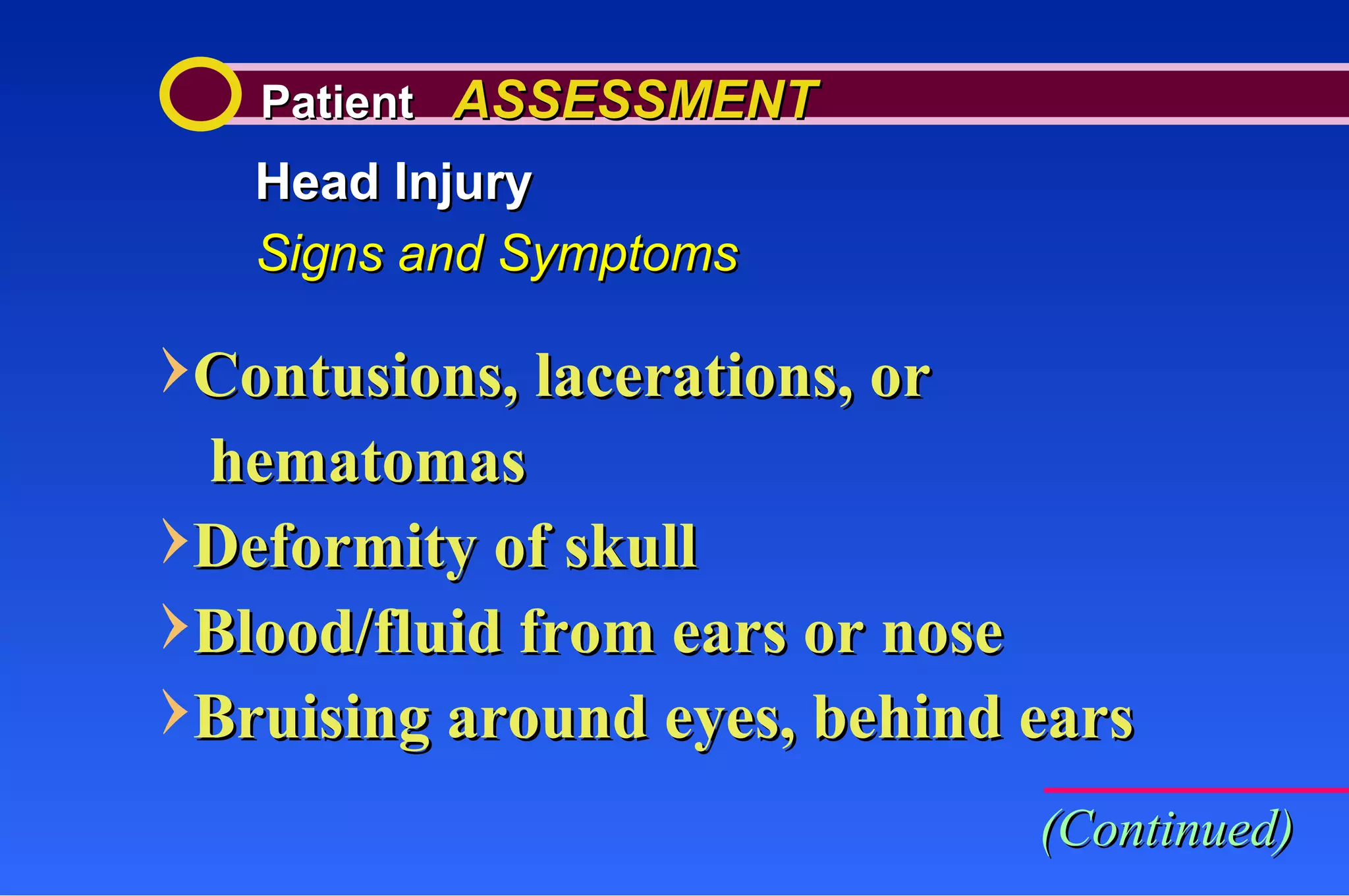 Injuries to the Head and Spine | PPT