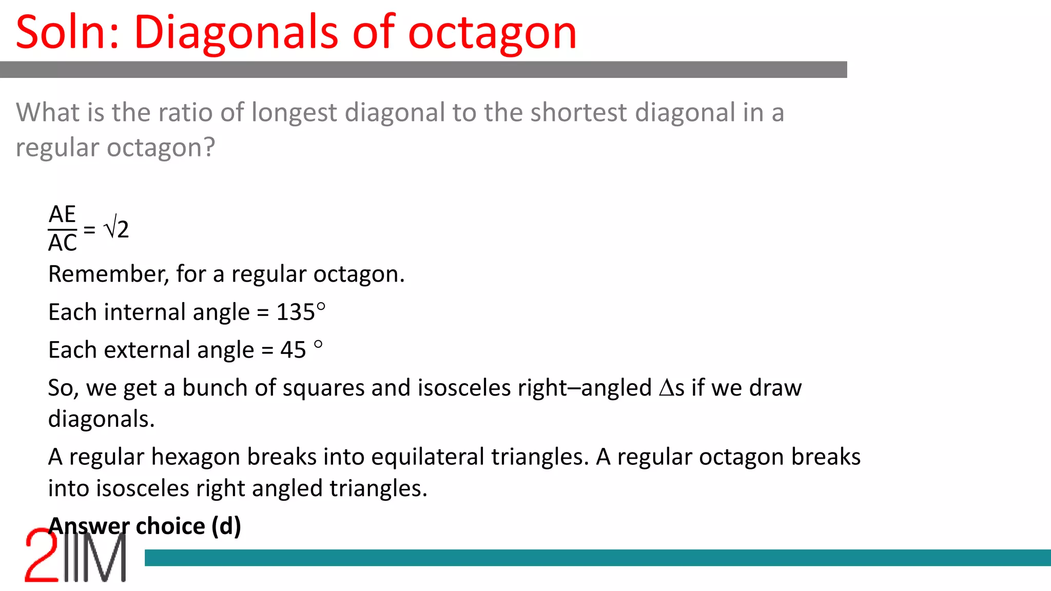 Geometry - Diagonals of octagon | PPTX