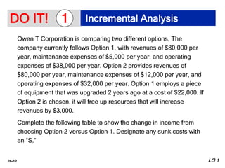 Chapter 26 Incremental Analysis and Capital Budgeting | PPTX