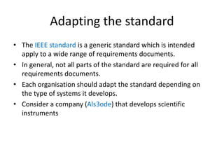 Requirements Engineering - "Ch2 an introduction to requirements" | PPT
