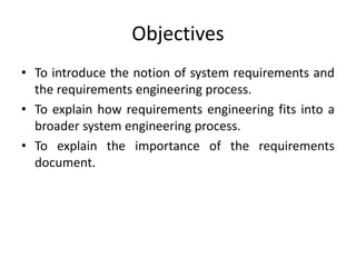 Requirements Engineering - "Ch2 an introduction to requirements" | PPTX