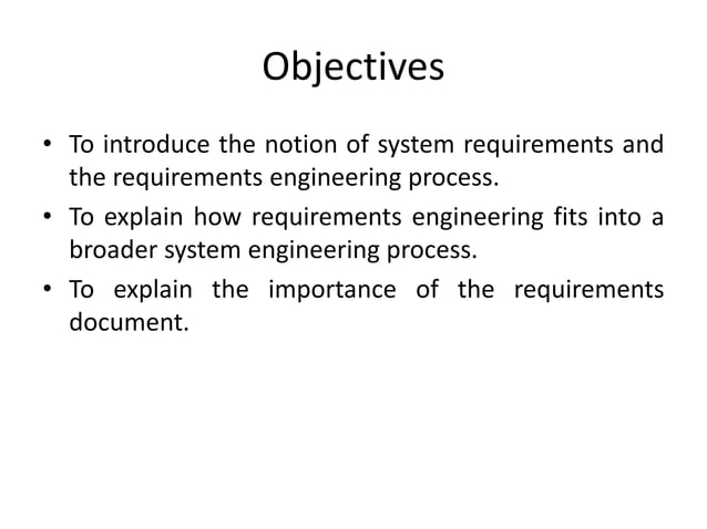 Requirements Engineering - "Ch2 an introduction to requirements" | PPT