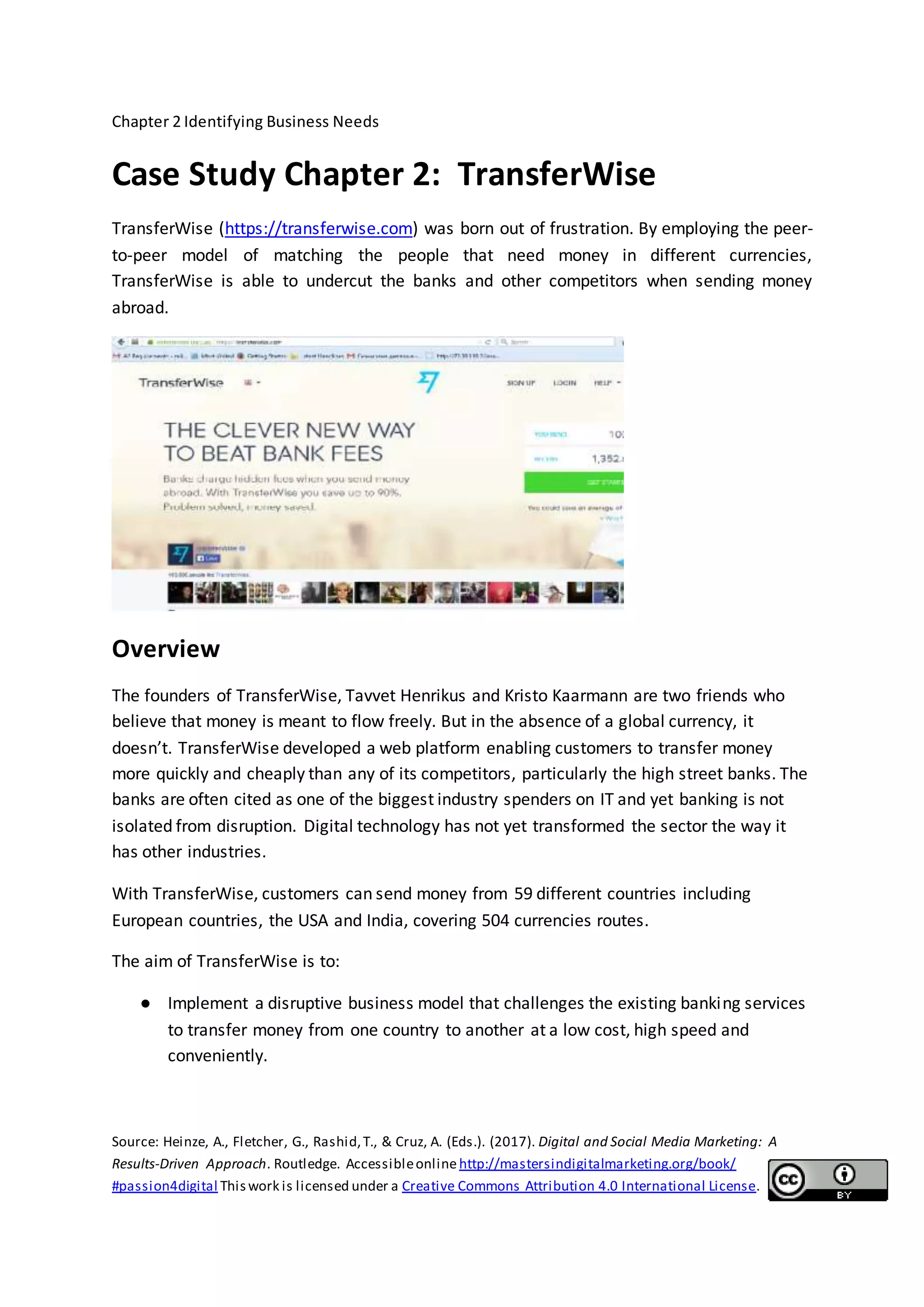Ch 2 case study TransferWise | DOCX | Internet | Computing