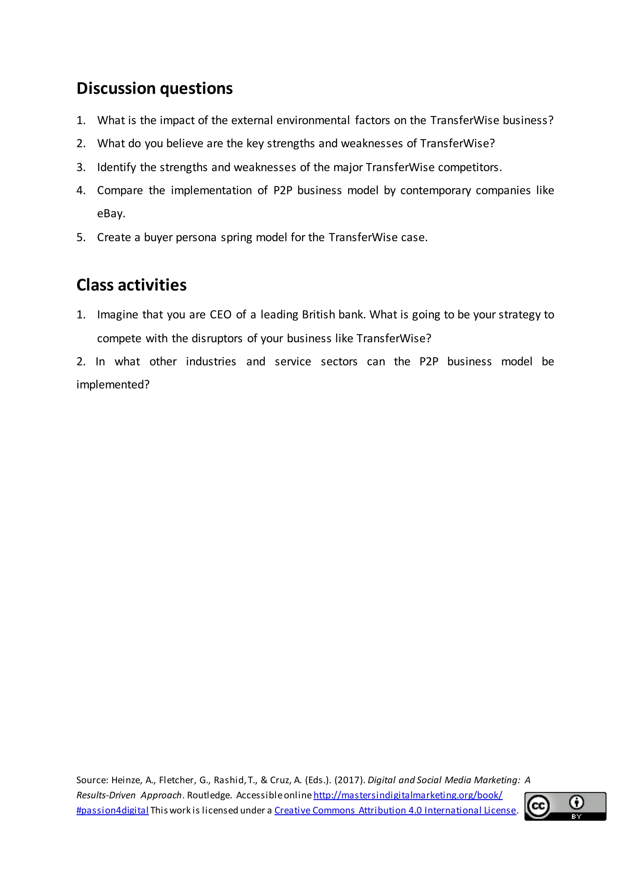 Ch 2 case study TransferWise | DOCX | Internet | Computing