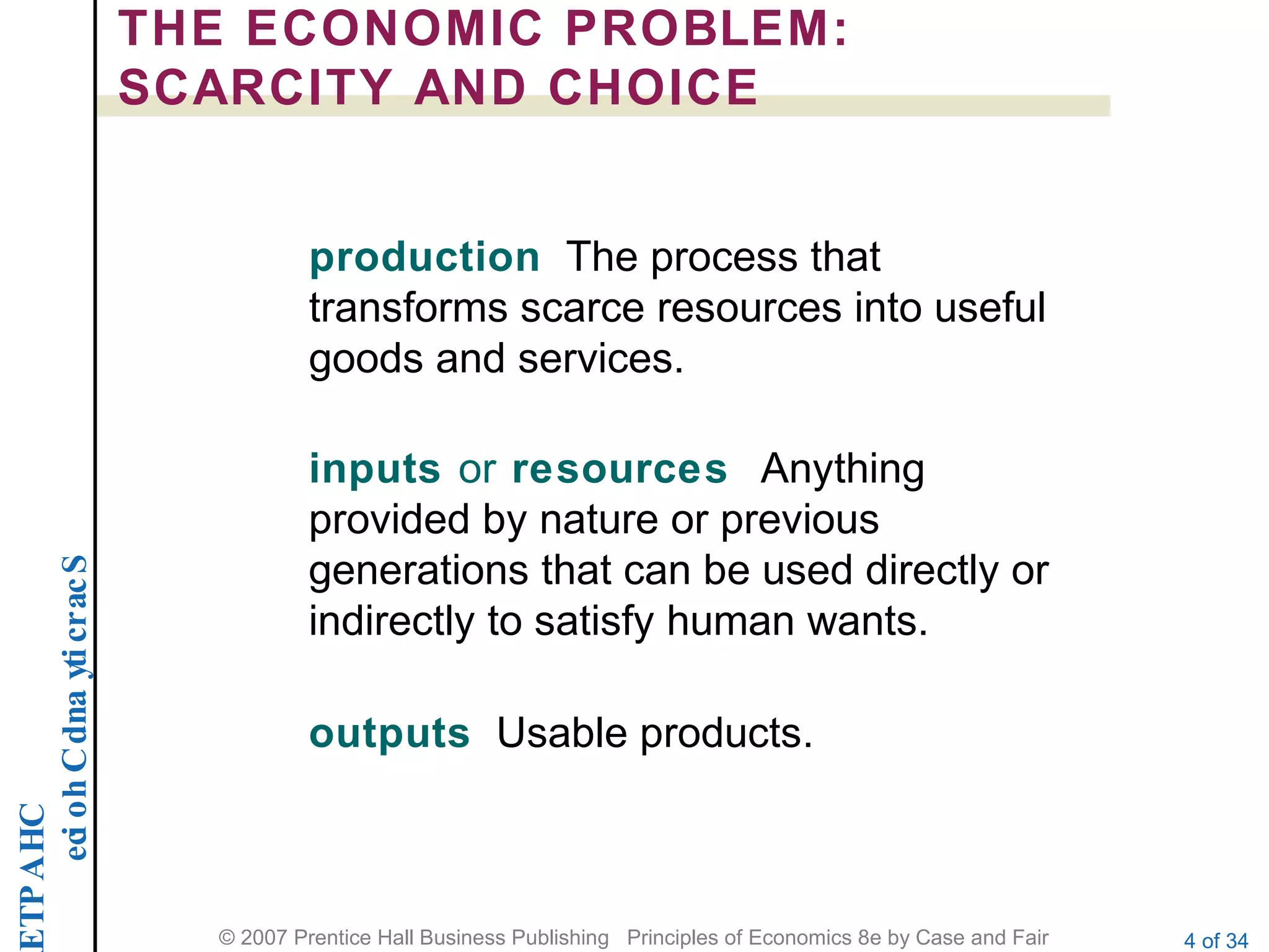 The Economic Problem. Scarcity and Choice | PPT