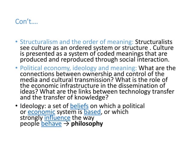 Ch2 culture, communication and representation | PPTX | Politics