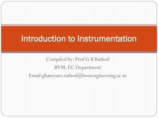 Introduction to Instrumentation | PDF