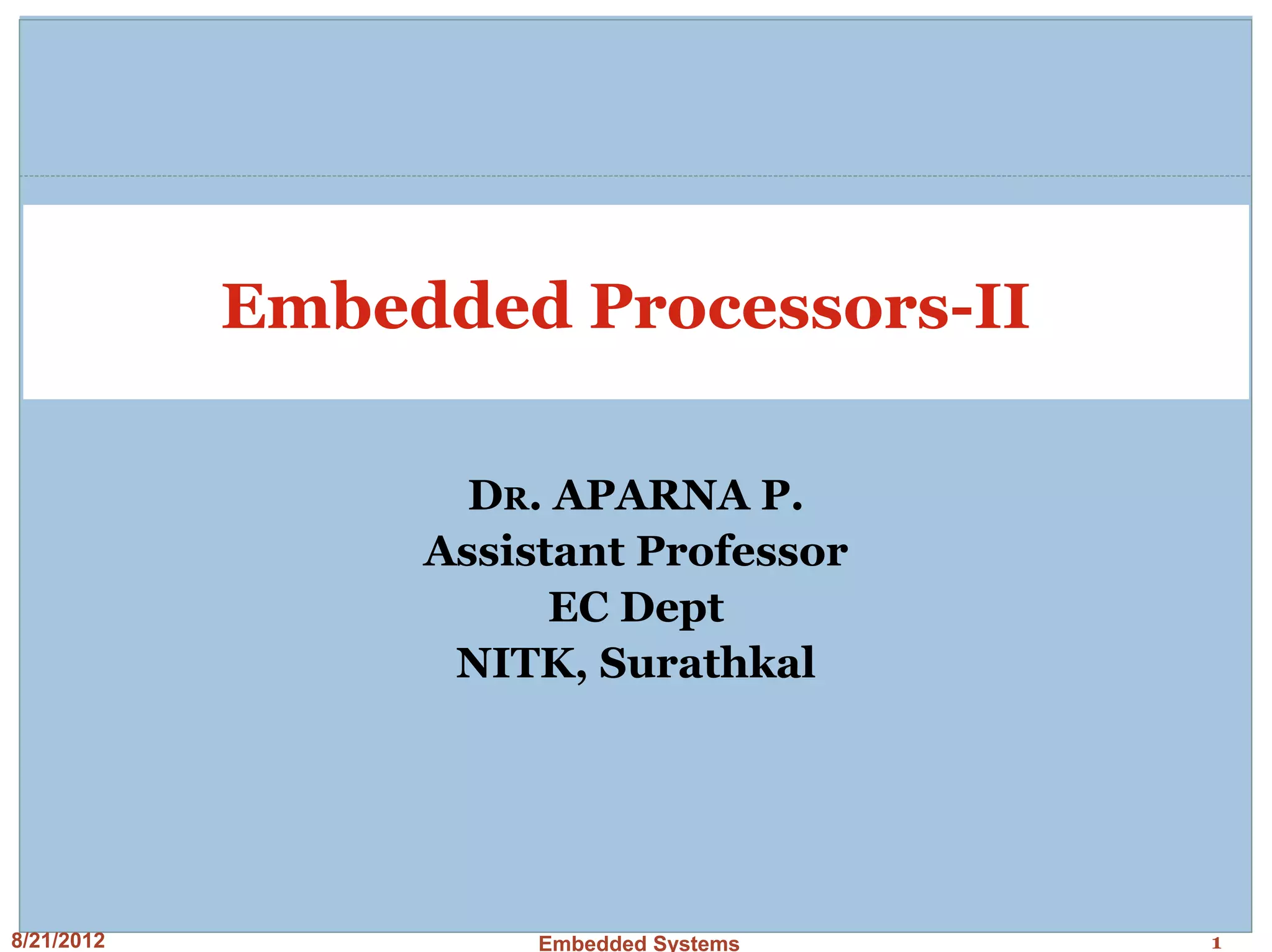 Ch2 embedded processors-ii | PDF