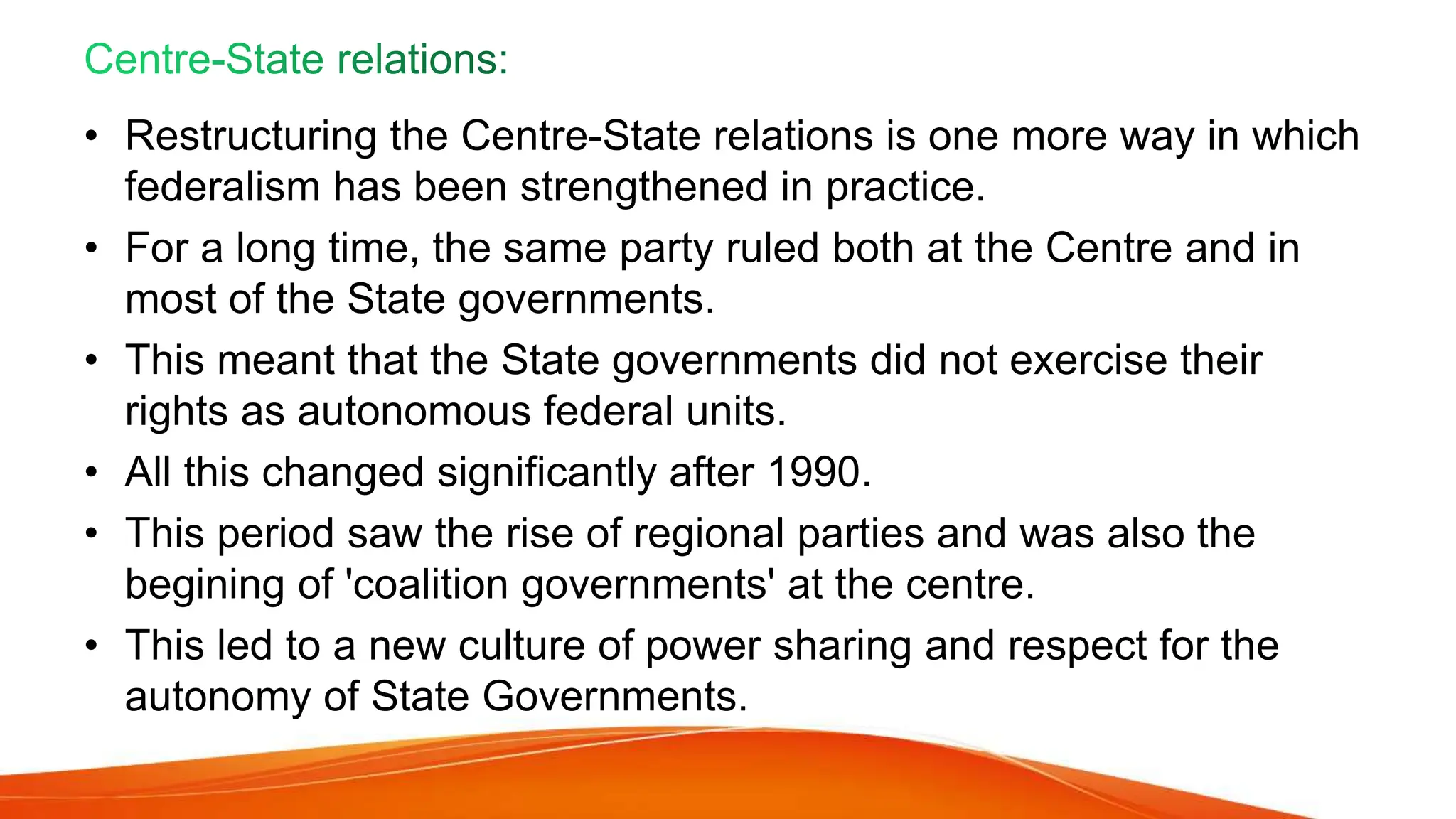 Ch 2 Federalism.ppt for class 10 students | PPT