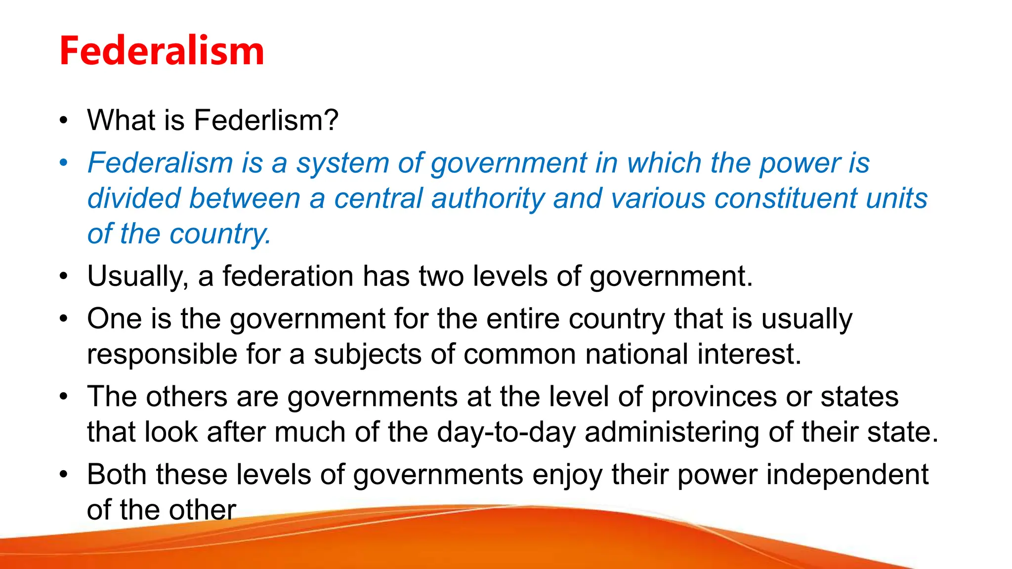 Ch 2 Federalism.ppt for class 10 students | PPT