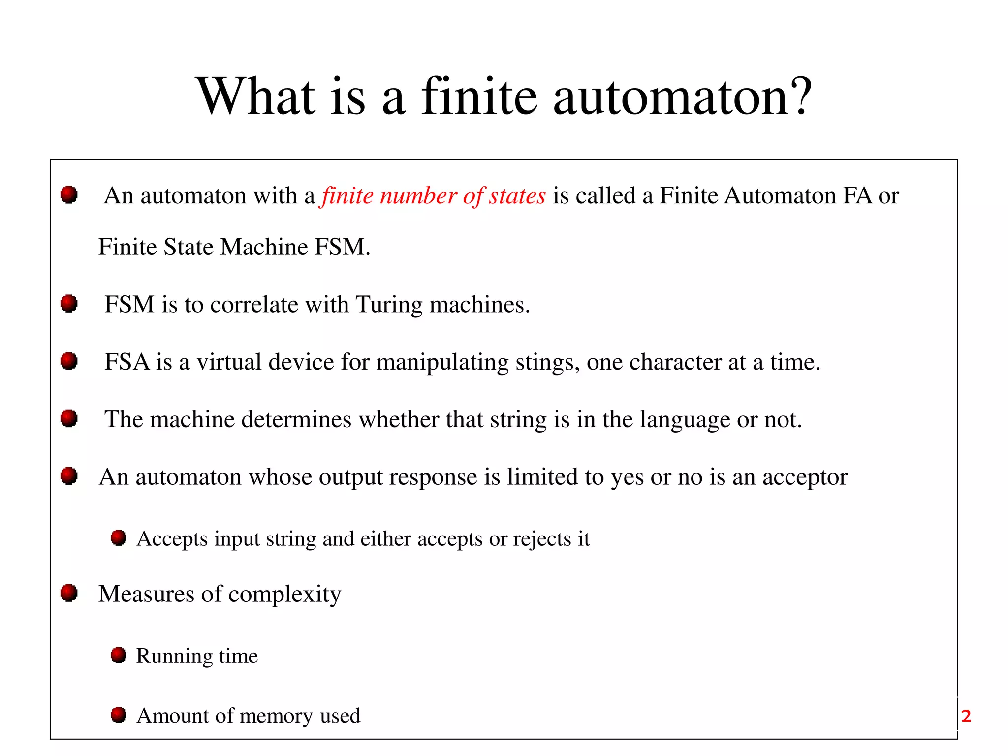 Ch2 finite automaton | PDF