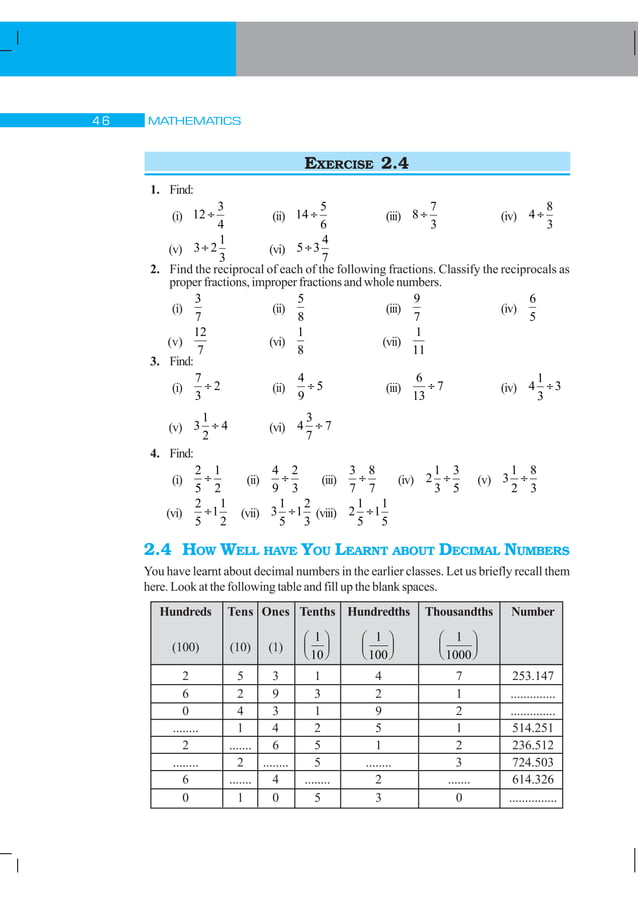 Ch 2 fractions and decimals | PDF | Physics | Science