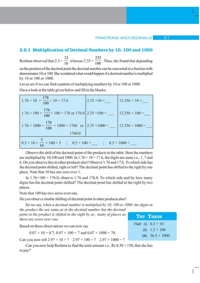Ch 2 fractions and decimals | PDF | Physics | Science