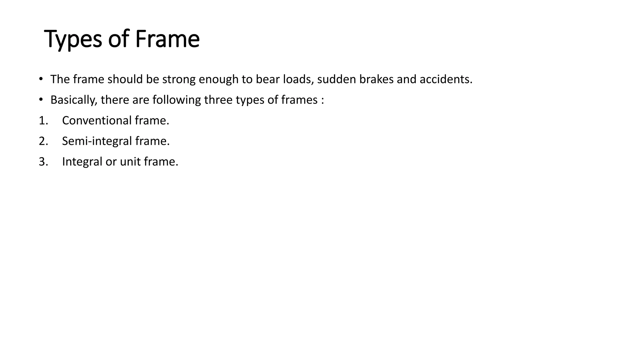 Frame and body of Automobile | PPTX