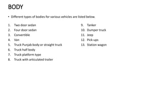 Frame and body of Automobile | PPTX