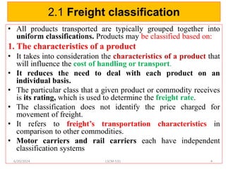 CH 2 FTand Warehouse-1.ppt freight transportation and cost structure | PPTX