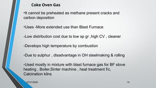 Overview of Producer, Water, BF and Coke Oven Gases | PPTX