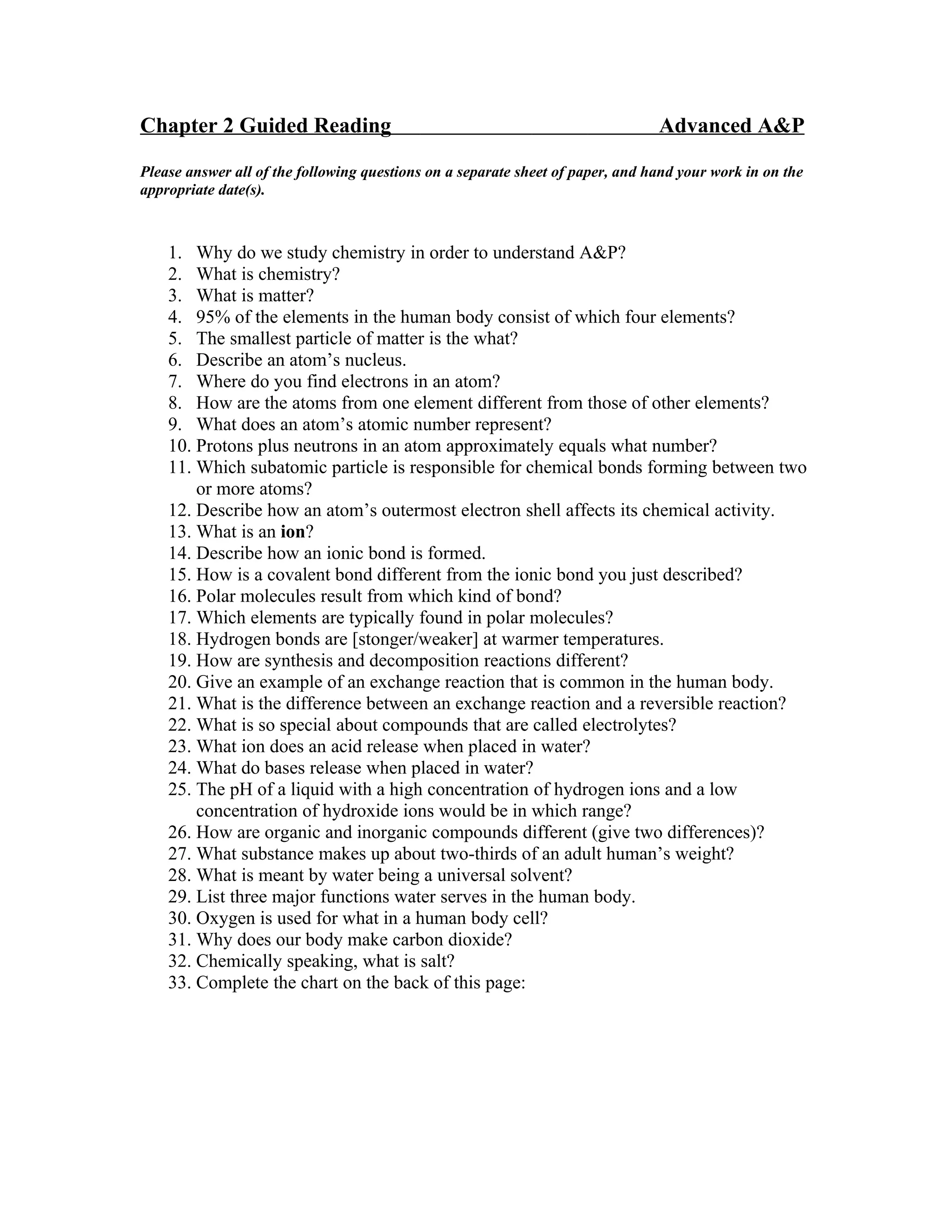 Ch 2 Guided Reading | DOC | Chemistry | Science