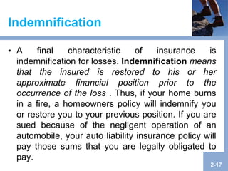 Ch#2 INSURANCE AND RISK 35 Slides.pptx