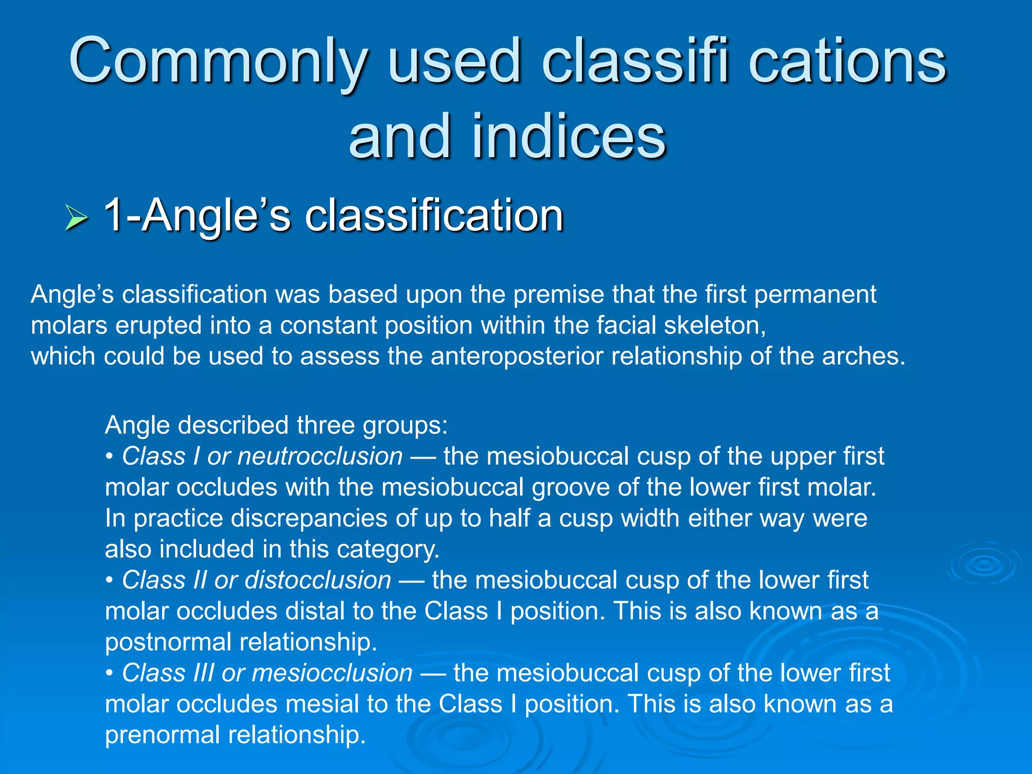 Ch2 lec2 orthodontics "Classifications " | PDF