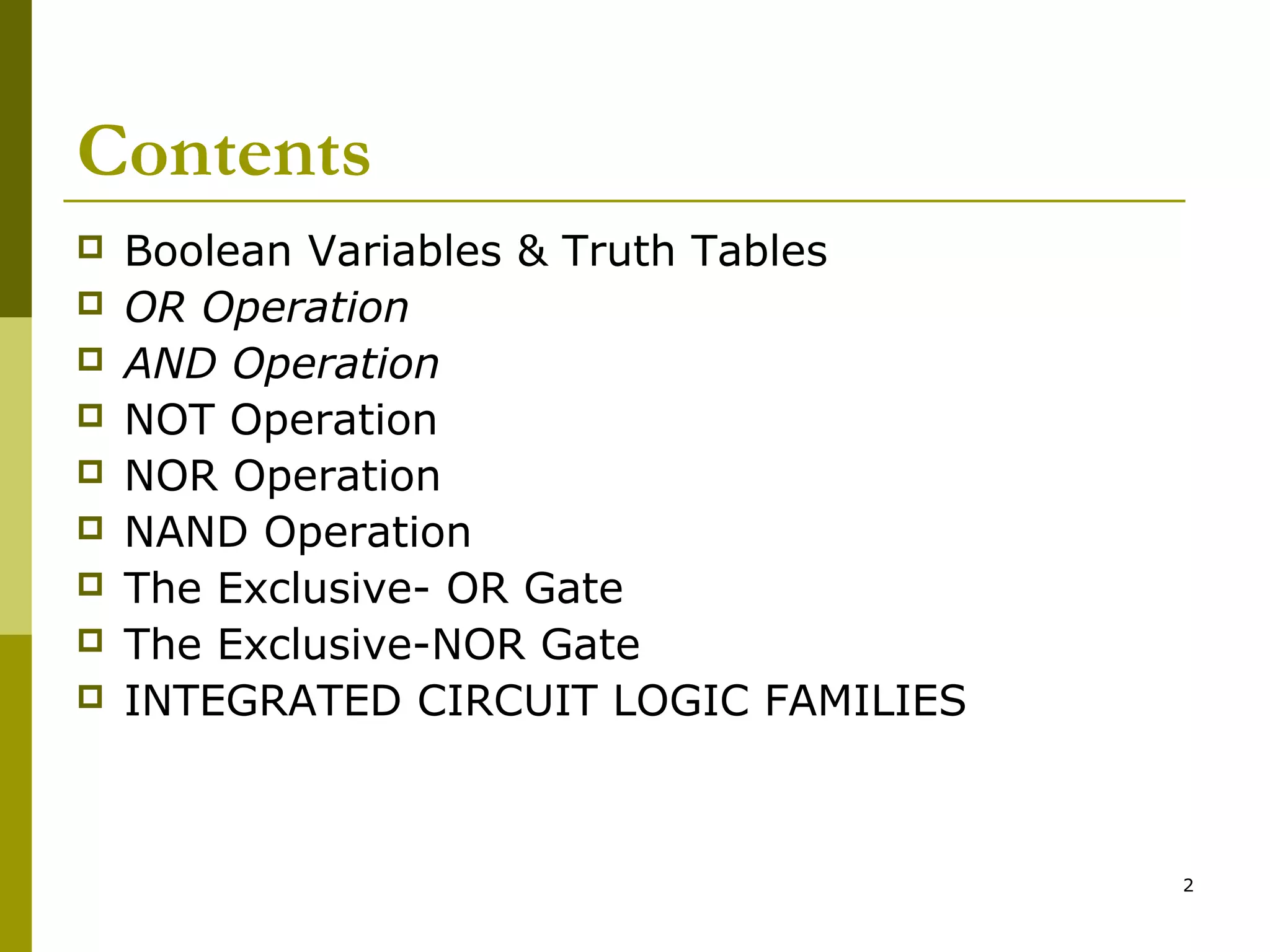 Logic Design - Chapter 2: Logic Gates | PPT