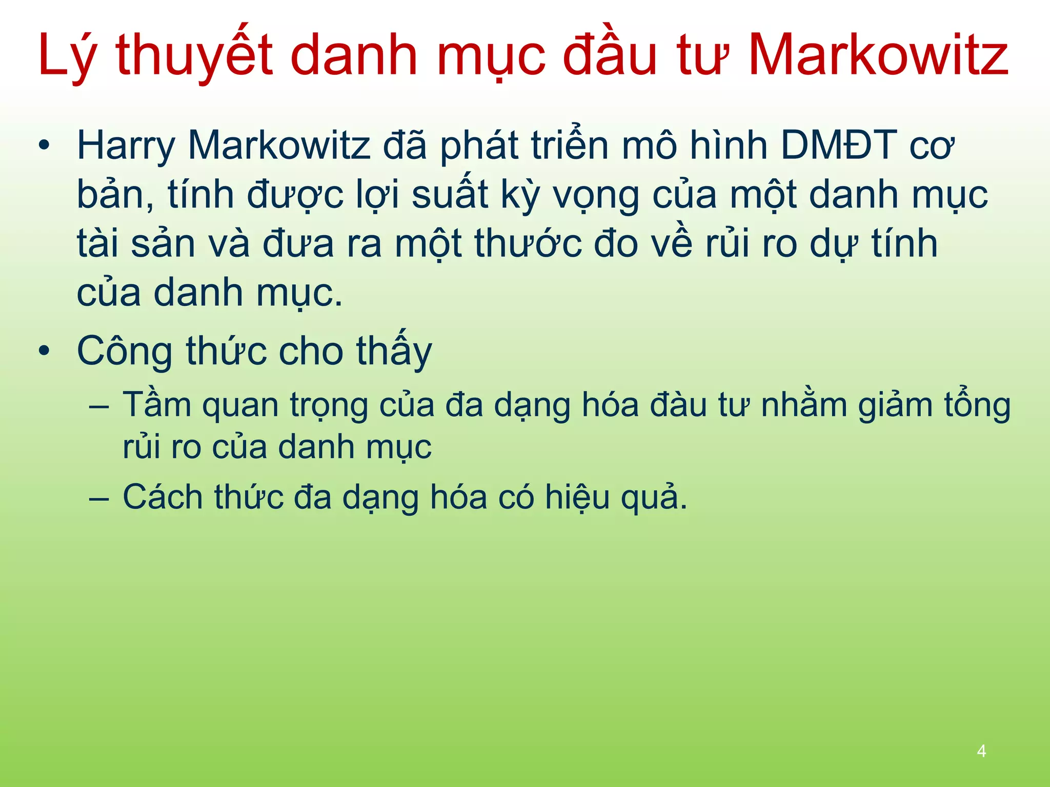 Ch2 ly thuyet_markowitz_992 | PPT