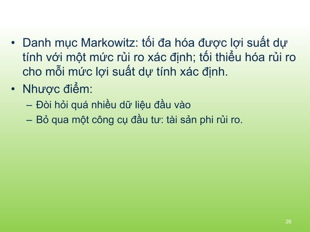 Ch2 ly thuyet_markowitz_992 | PPT