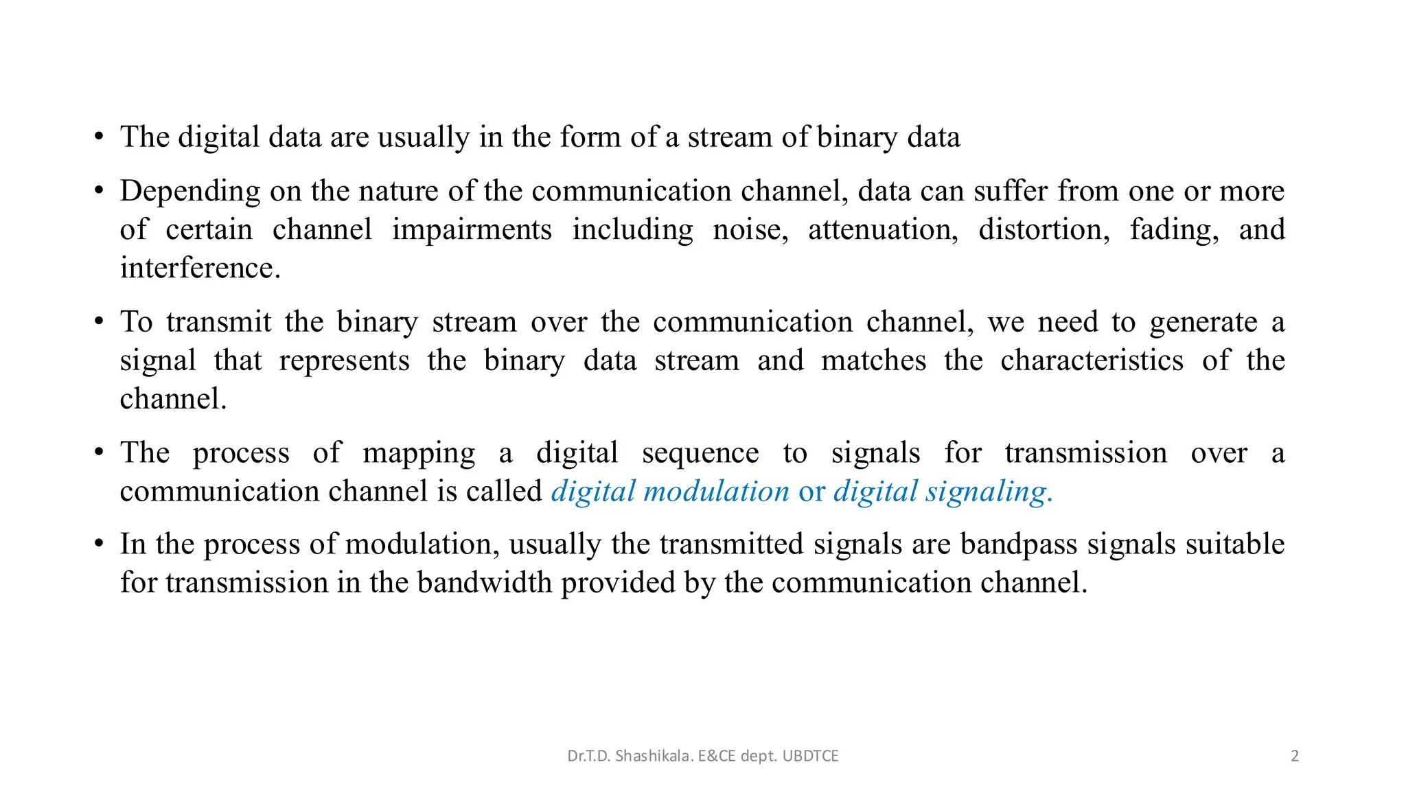 CH2 M1 Modulation Adavnced Digital Communication systems | PDF
