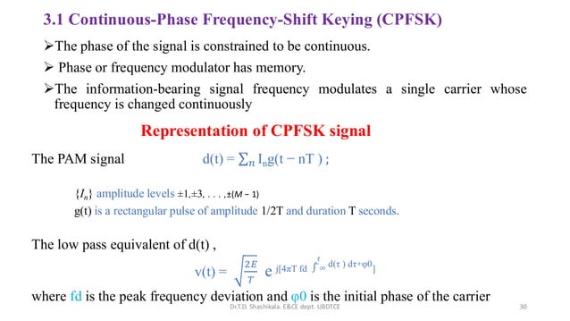 CH2 M1 Modulation Adavnced Digital Communication systems | PPT