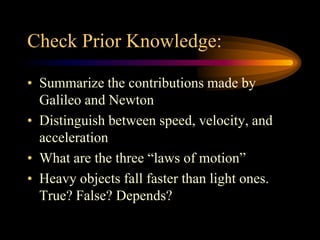 Ch 2 mechanics, motion, gravity | PPT