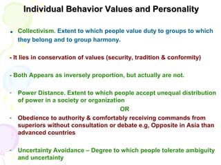 Organizational Behaviour Chapter # 2 Individual Behavior, Values and ...