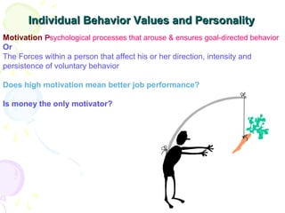 Organizational Behaviour Chapter # 2 Individual Behavior, Values and ...