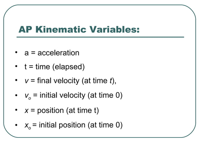 Ch 2 One Dimensional Kinematics | PPT