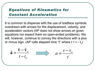 Ch 2 One Dimensional Kinematics | PPT