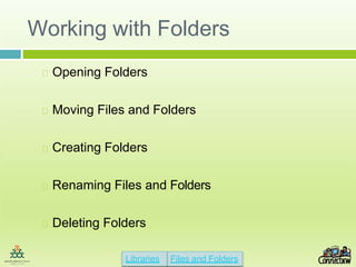 Managing files and folder in windows 10 | PPTX