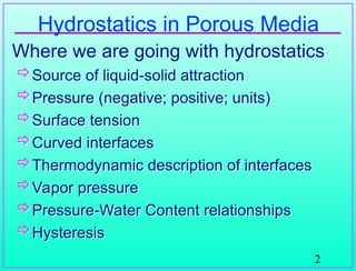fluid statics, hydrostatics and pressure | PPT
