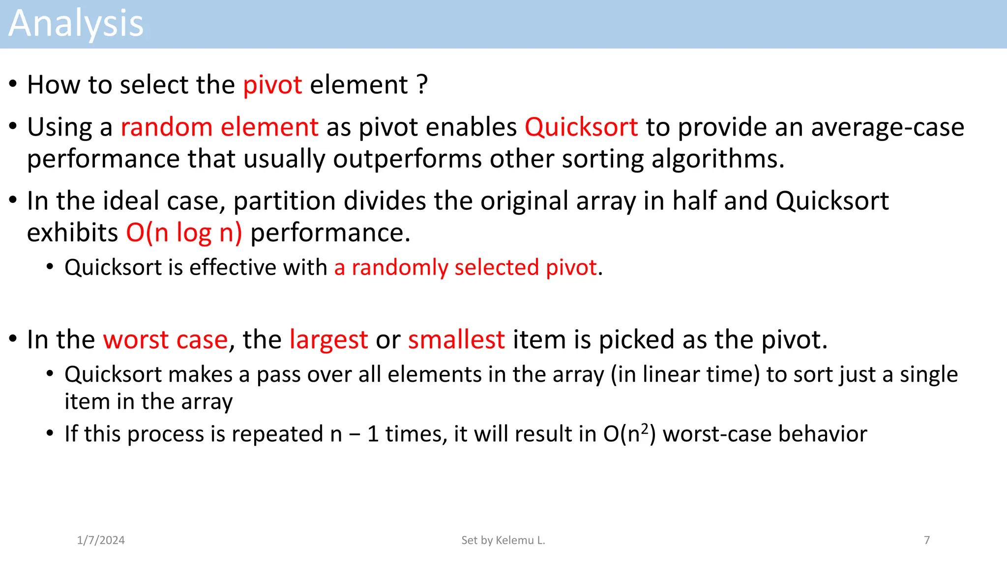 Ch2 Part III-Advanced Sorting algorithms.pptx | Programming Languages | Computing