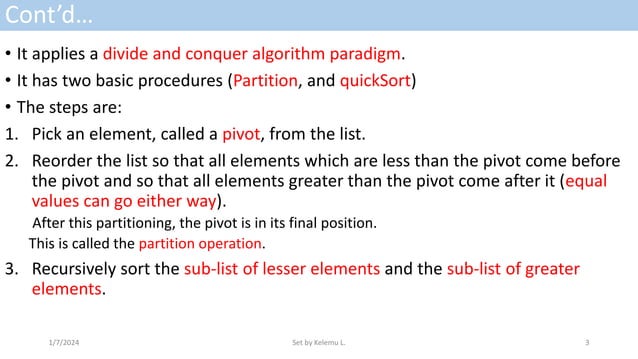 Ch2 Part III-Advanced Sorting algorithms.pptx Ch2 Part III-Advanced Sorting algorithms.pptx