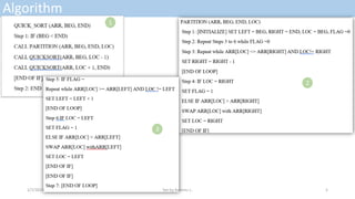 Ch2 Part III-Advanced Sorting algorithms.pptx | Programming Languages | Computing