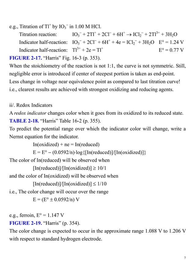 Ch2 potentiometry and redox titrations | PDF