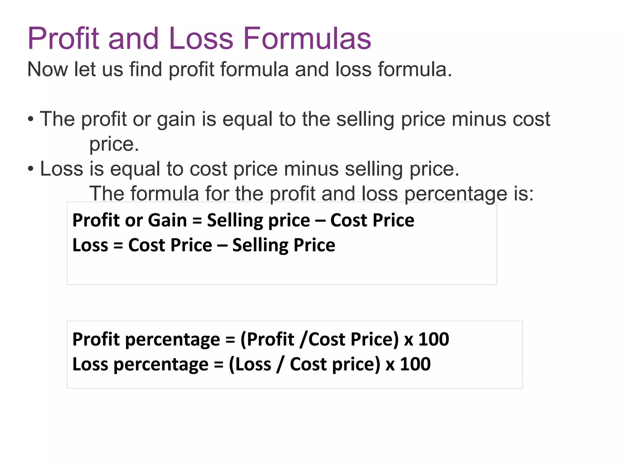 Ch 2 profit and loss | PPTX