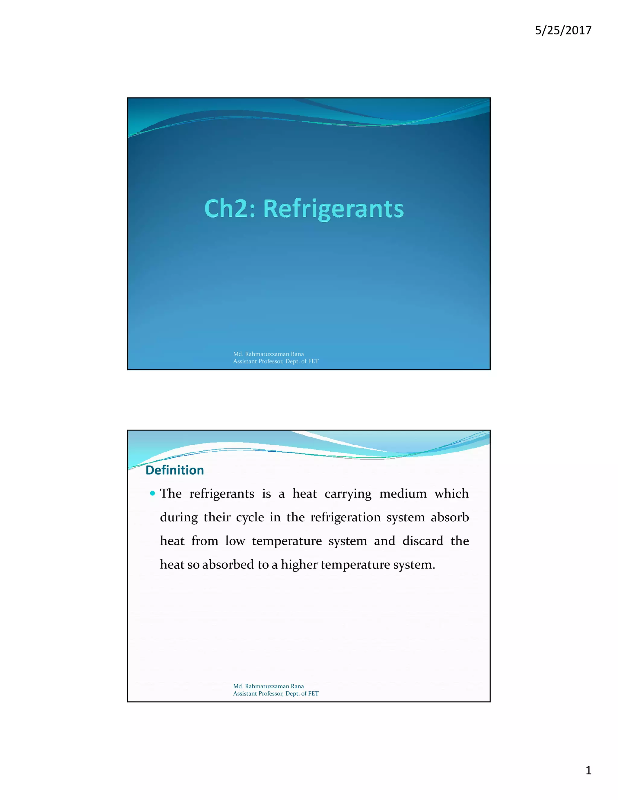 Refrigerants | PDF