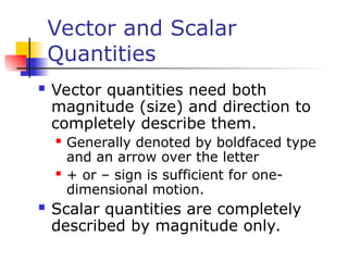 Ch2 Slides physics - quantities in motion | PDF