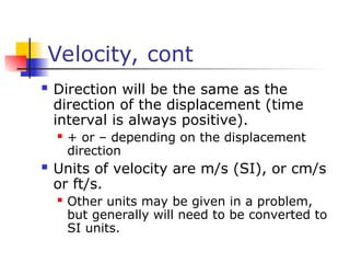 Ch2 Slides physics - quantities in motion | PDF