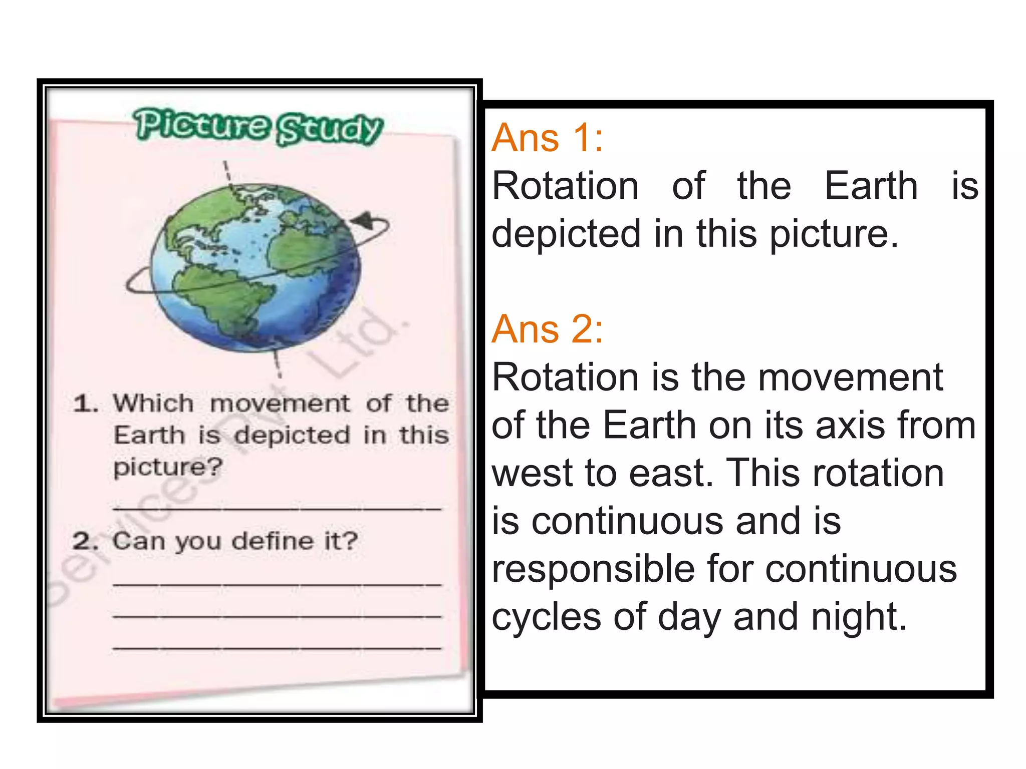Ch2 SST Std 4 Movement of the Earth Q and Ans | PPTX