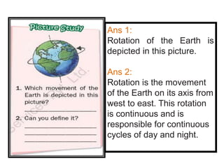 Ch2 SST Std 4 Movement of the Earth Q and Ans | PPTX