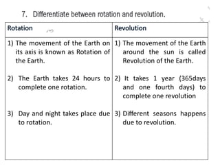 Ch2 SST Std 4 Movement of the Earth Q and Ans | PPTX