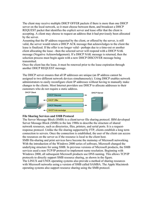 Ch2 the application layer protocols_ftp_telnet_samba_dhcp_4 | PDF