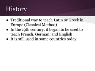 Ch 2 the grammar translation method | PPTX | Education