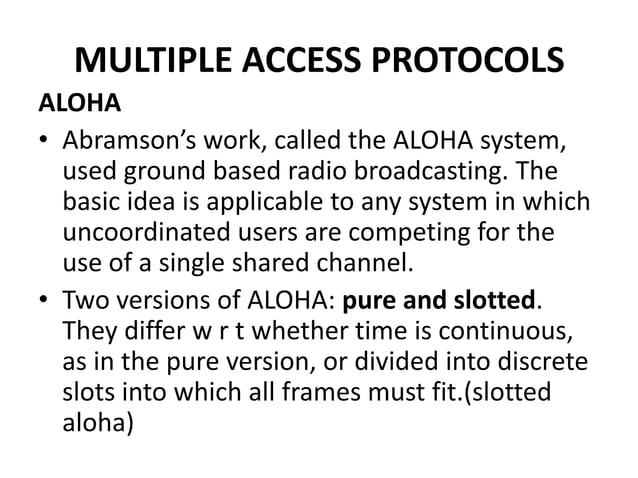 The medium access sublayer | PPTX